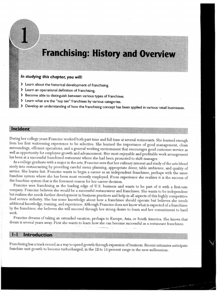 FRANCHISING - Chapter 1 (Franshising - History and Overview) | PDF