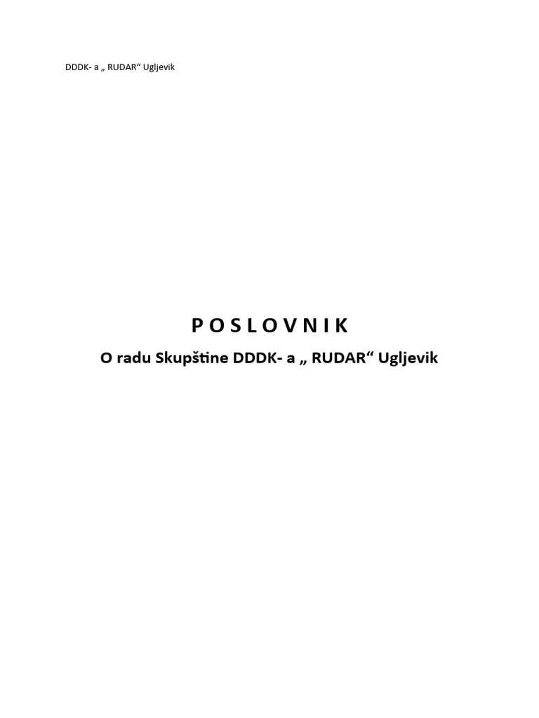 Poslovnik | PDF