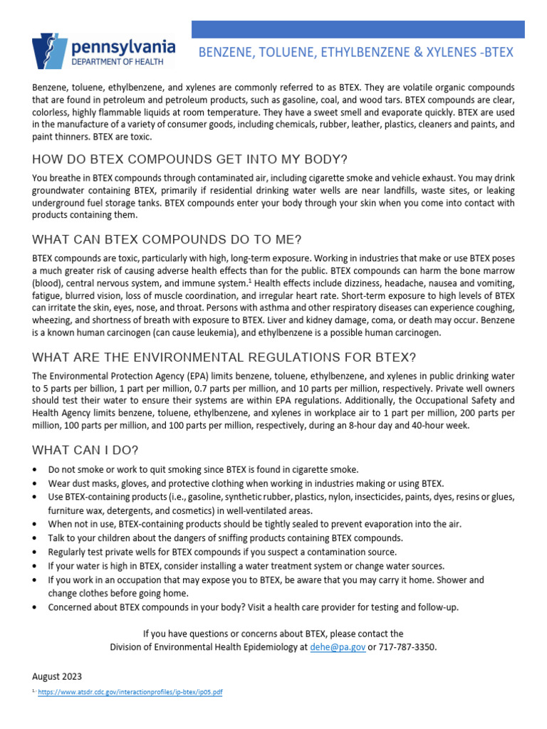 BTEX | PDF | Benzene