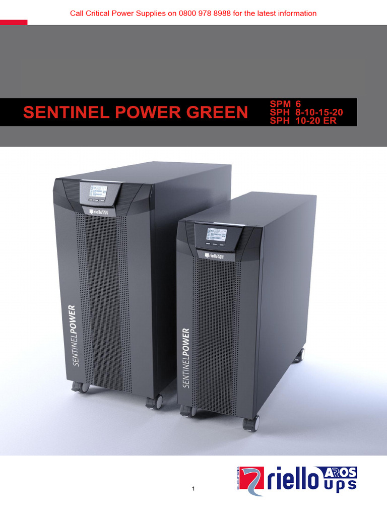 RIELLO Sentinel Power Green SPH8 | PDF | Mains Electricity | Power Supply