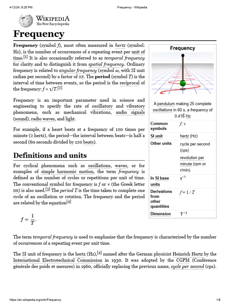 Frequency | PDF | Frequency | Hertz