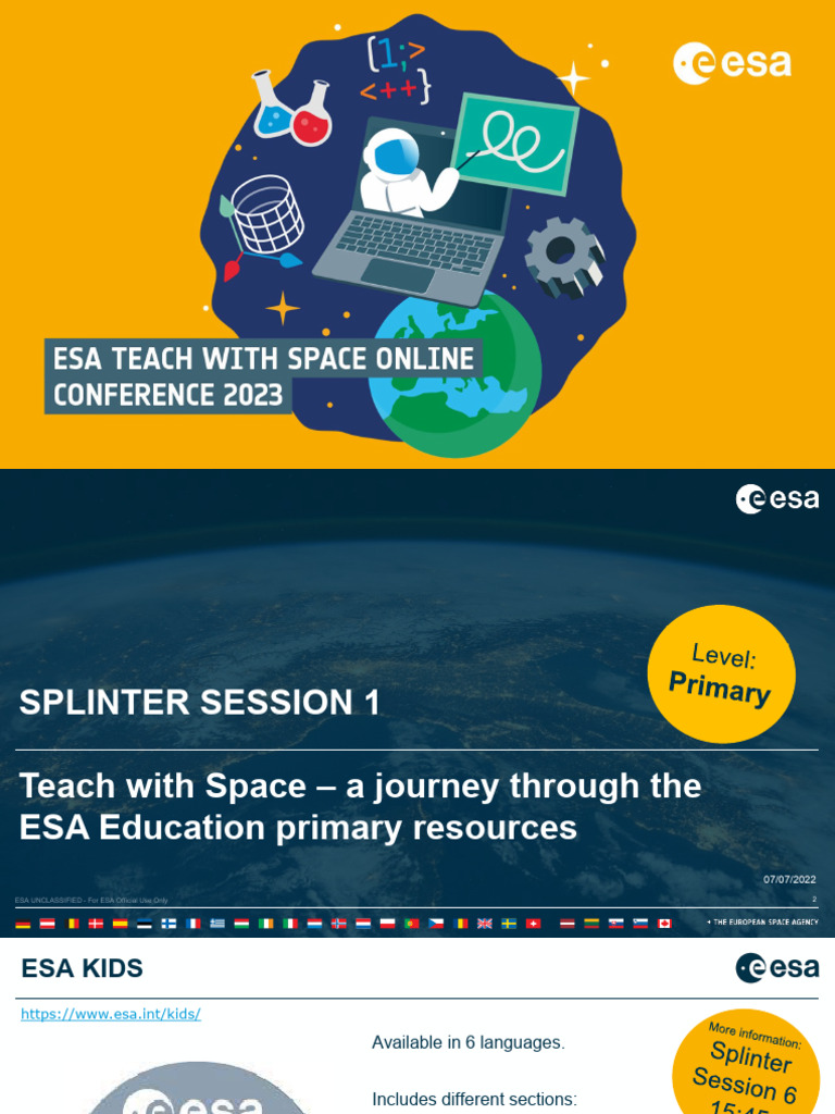1.1 SS1-ESA-resources-primary - v2 | PDF | European Space Agency | Teachers