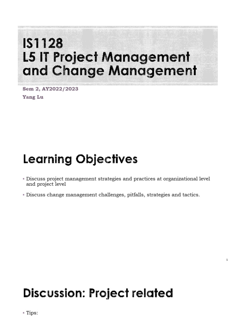 L5-Project Management and Change Management | PDF | Enterprise Resource ...