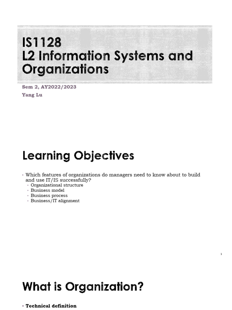 L2-Information Systems and Organizations | PDF | Business Process | Organizational Structure