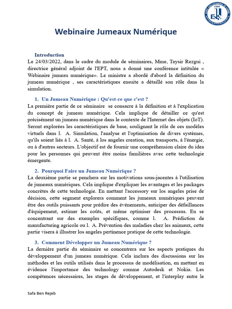 Jumeaux Numériques et Blockchain | PDF