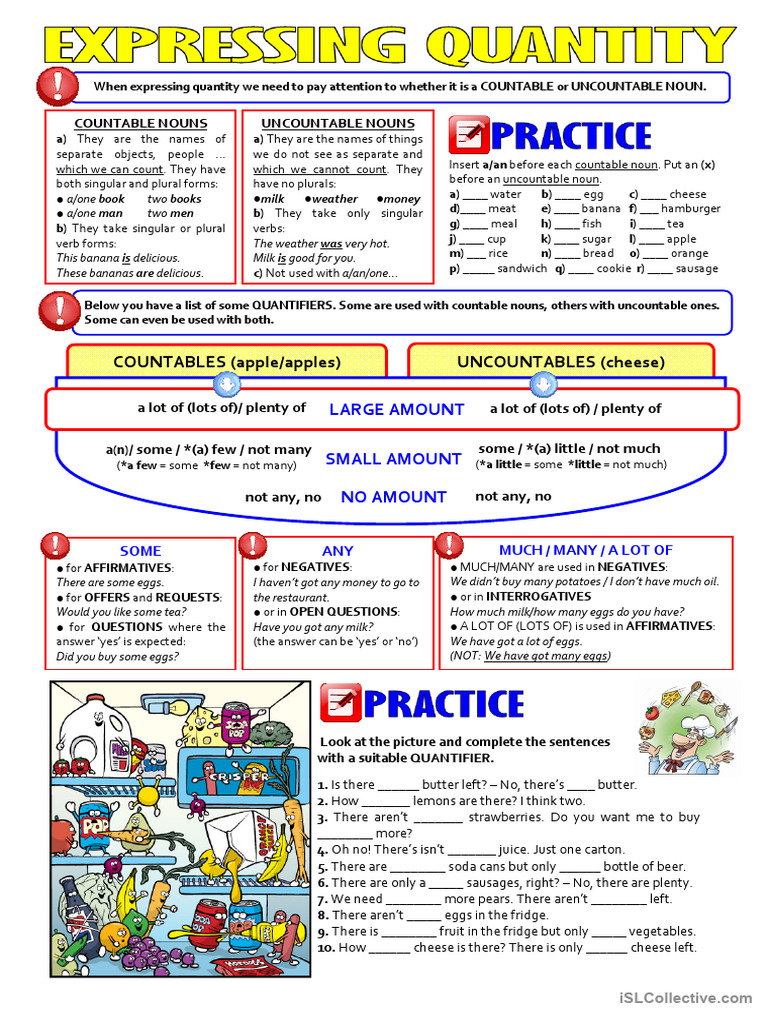 QUANTIFIERS - Countable Uncountable Nouns | PDF | Plural | Noun