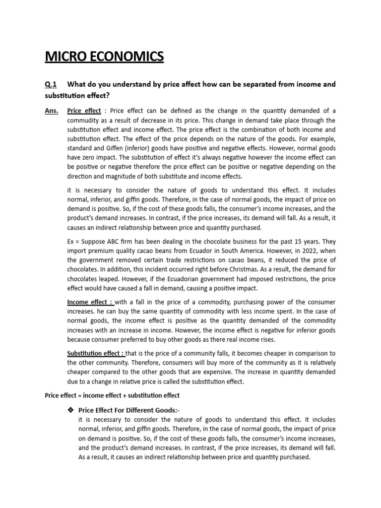 Micro Economics | PDF | Demand | Price Elasticity Of Demand