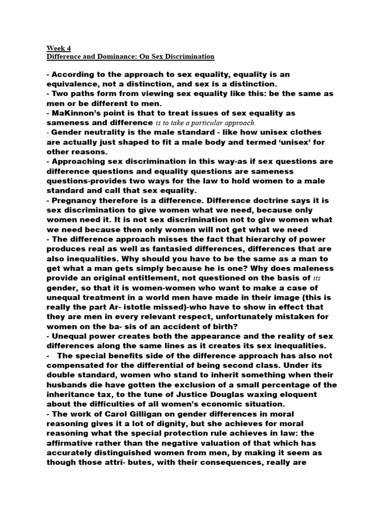 Notes On MacKinnon | Download Free PDF | Sexism | Gender Equality