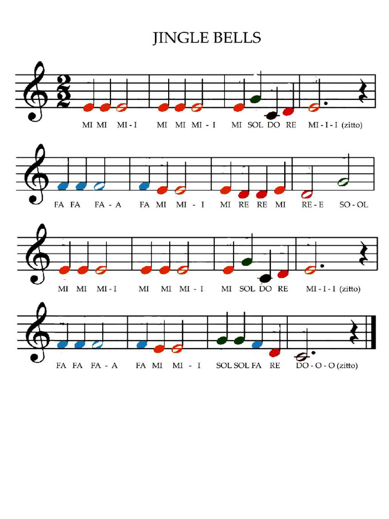 Jingle Bells Con I Nomi Delle Note | PDF