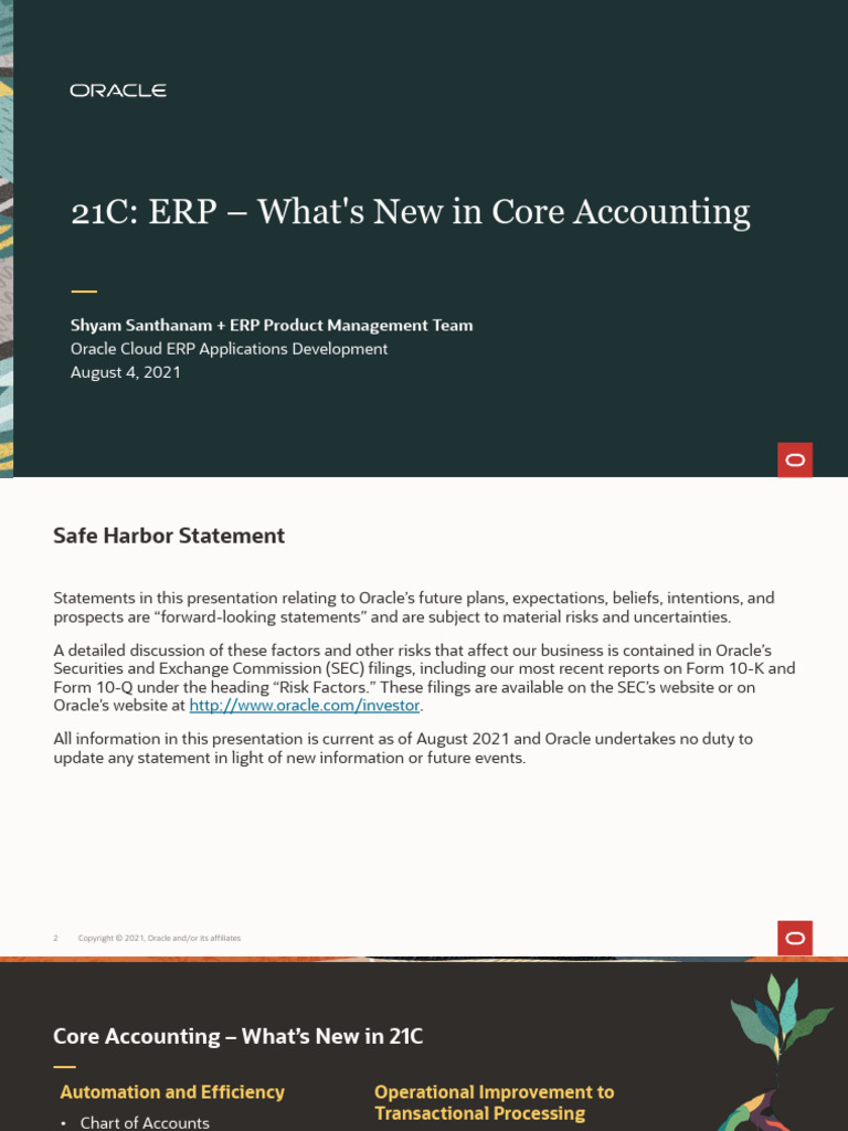 ERP - What's New in Core Accounting 21C | PDF | Accounts Payable ...