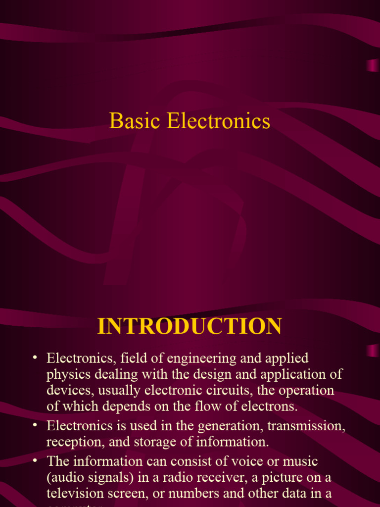 Electronics Introduction | PDF | Integrated Circuit | Electronics Electronics Introduction | PDF | Integrated Circuit | Electronics