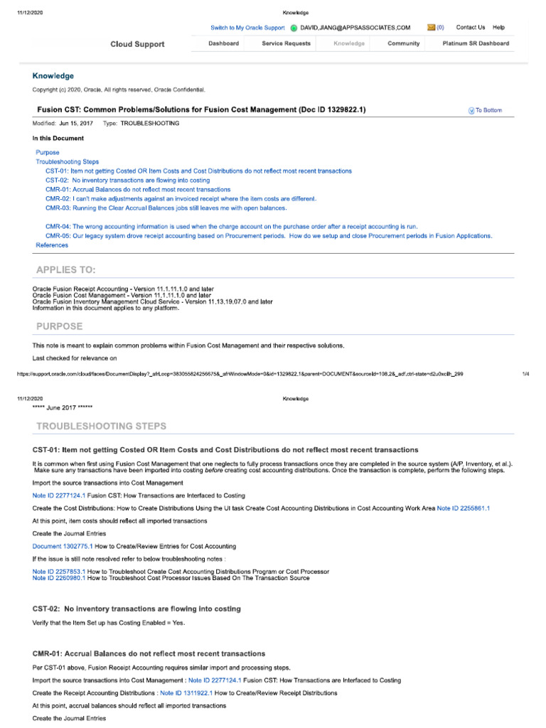 Fusion CST - Common Problems_Solutions for Fusion Cost Management (Doc ...