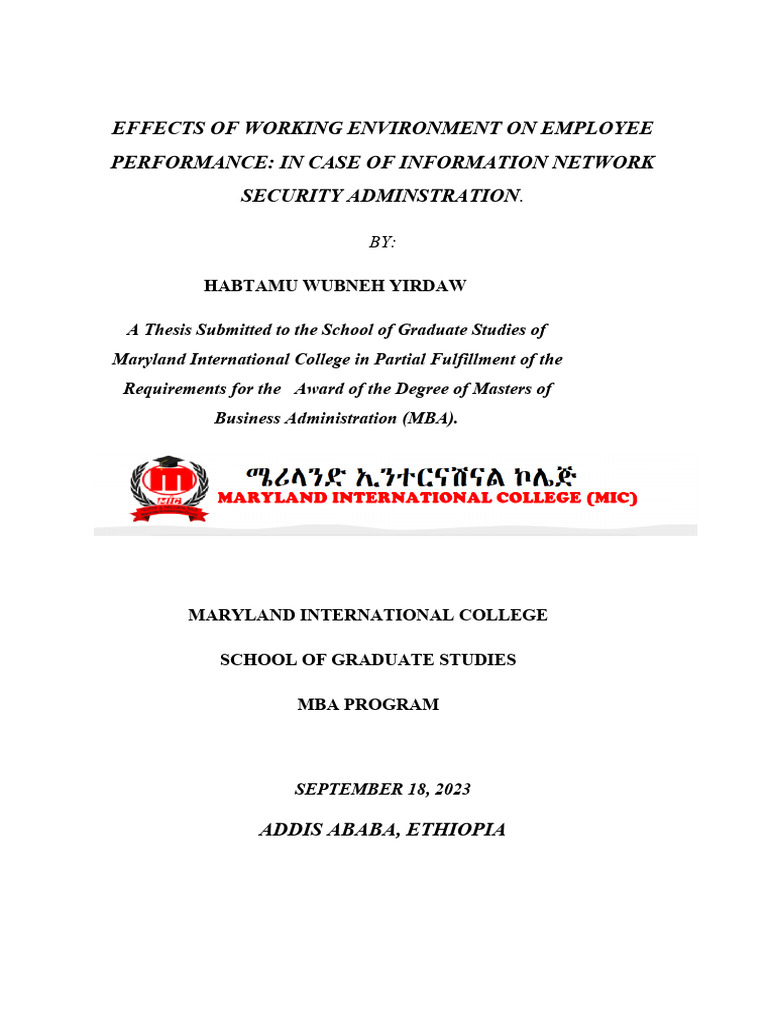 Final Thesis Habtamu Wubneh Corrected | PDF | Statistics | Methodology