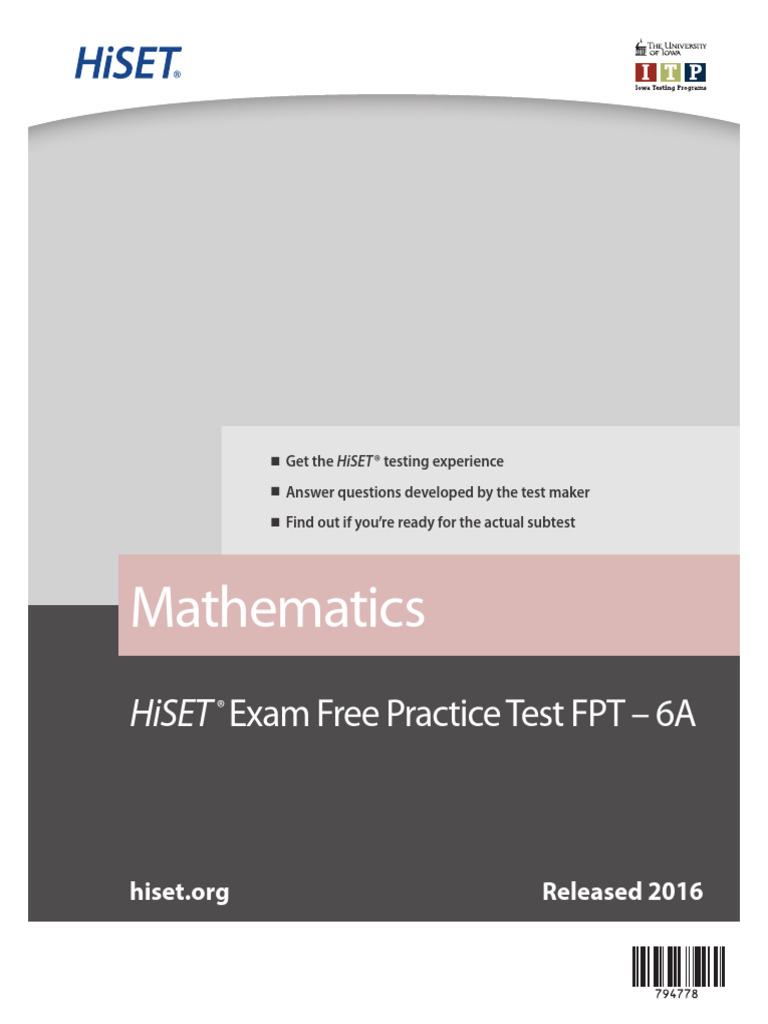 HiSET Math Fpt6a | Download Free PDF | Polygon | Mathematics