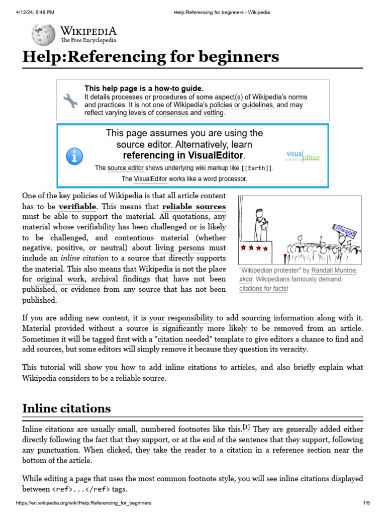 Wikipedia Referencing Guide | PDF | Citation | Wikipedia