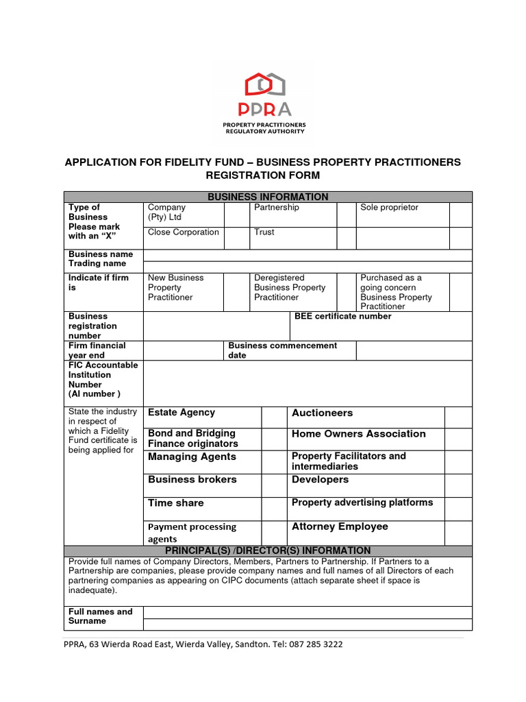 PPRA Business Property Form | PDF | Business | Sole Proprietorship