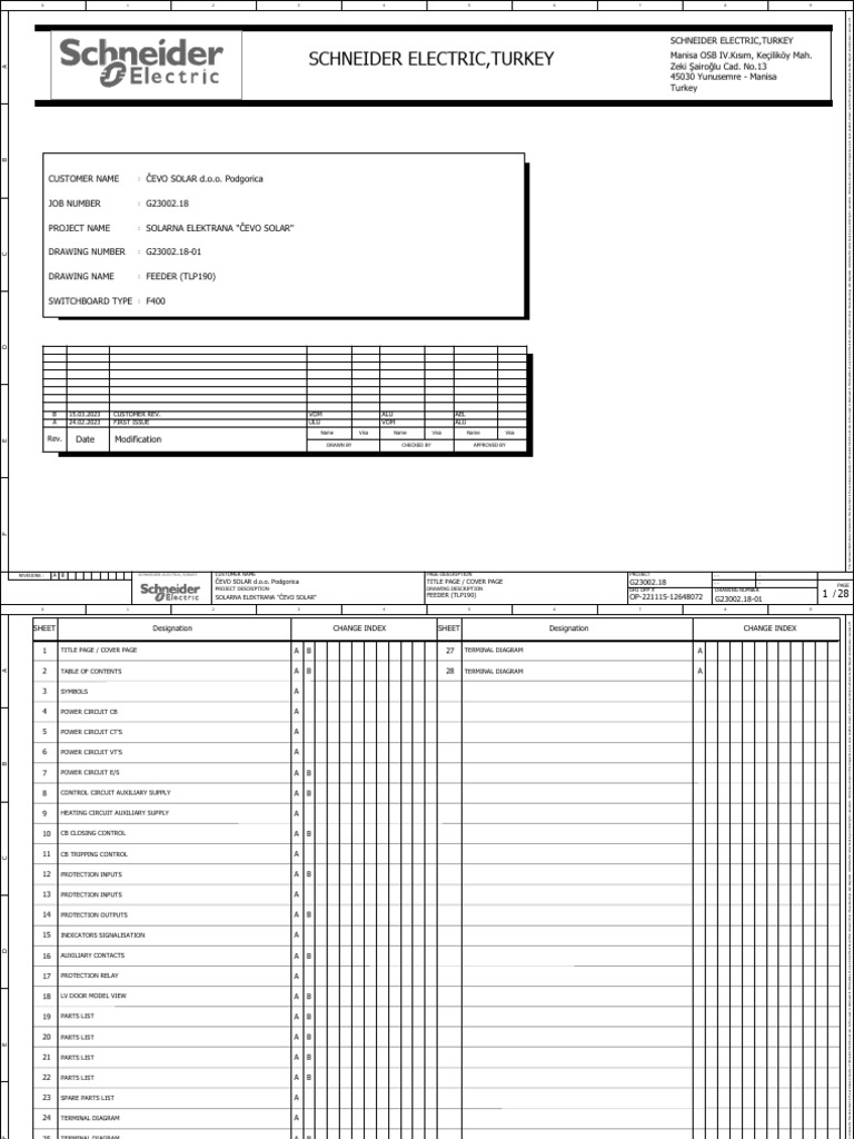 ČEVO SOLAR Project Technical Drawings | PDF | Switch | Relay