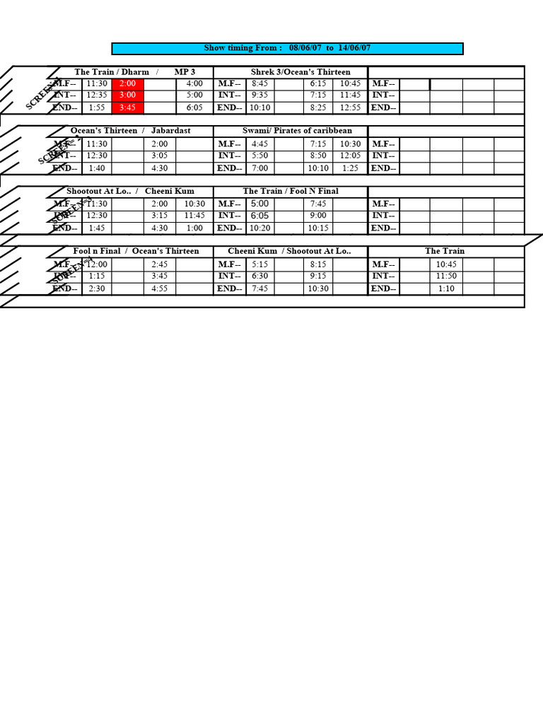Today's Cinema Show Timings | PDF | Companies | Mumbai