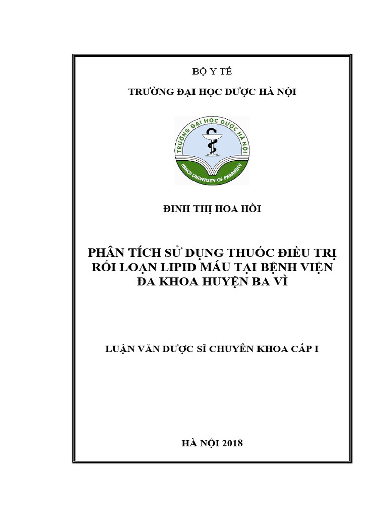 (123doc) Phan Tich Su Dung Thuoc Dieu Tri Roi Loan Lipid Mau Tai Benh Vien Da Khoa Huyen Ba Vi | PDF