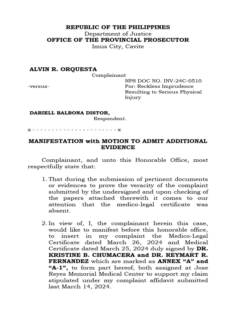 Motion To Admit Additional Evidence Alvin | PDF | Separation Of Powers ...