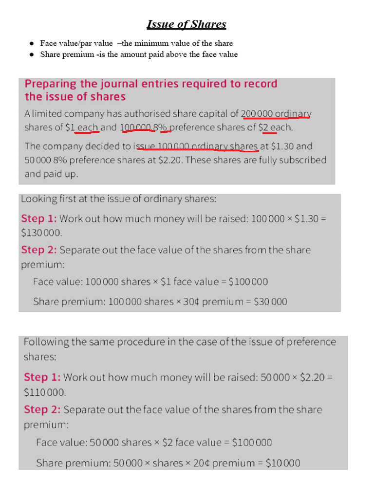 Issue of Shares & Dividends | PDF | Dividend | Preferred Stock