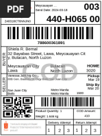 Sample JNT Waybill | PDF