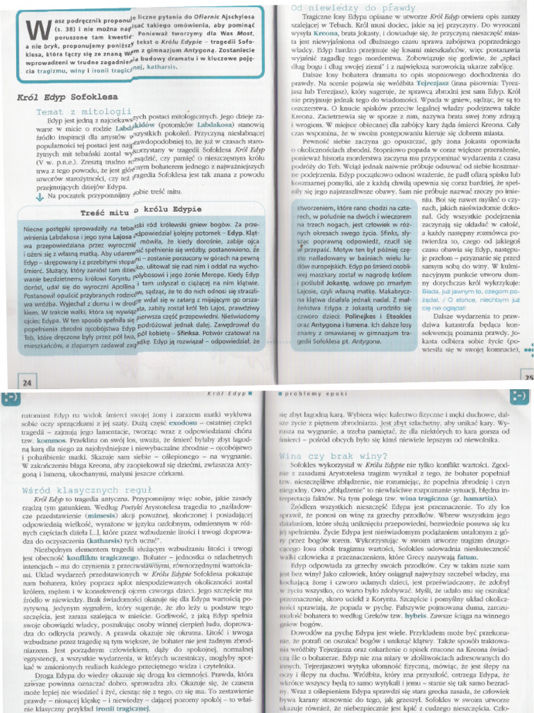 Król Edyp Notatka | PDF