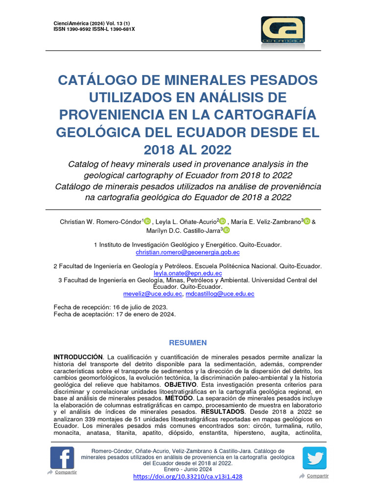 Romero Et Al., 2024 | PDF | Minerales | Roca (geología)