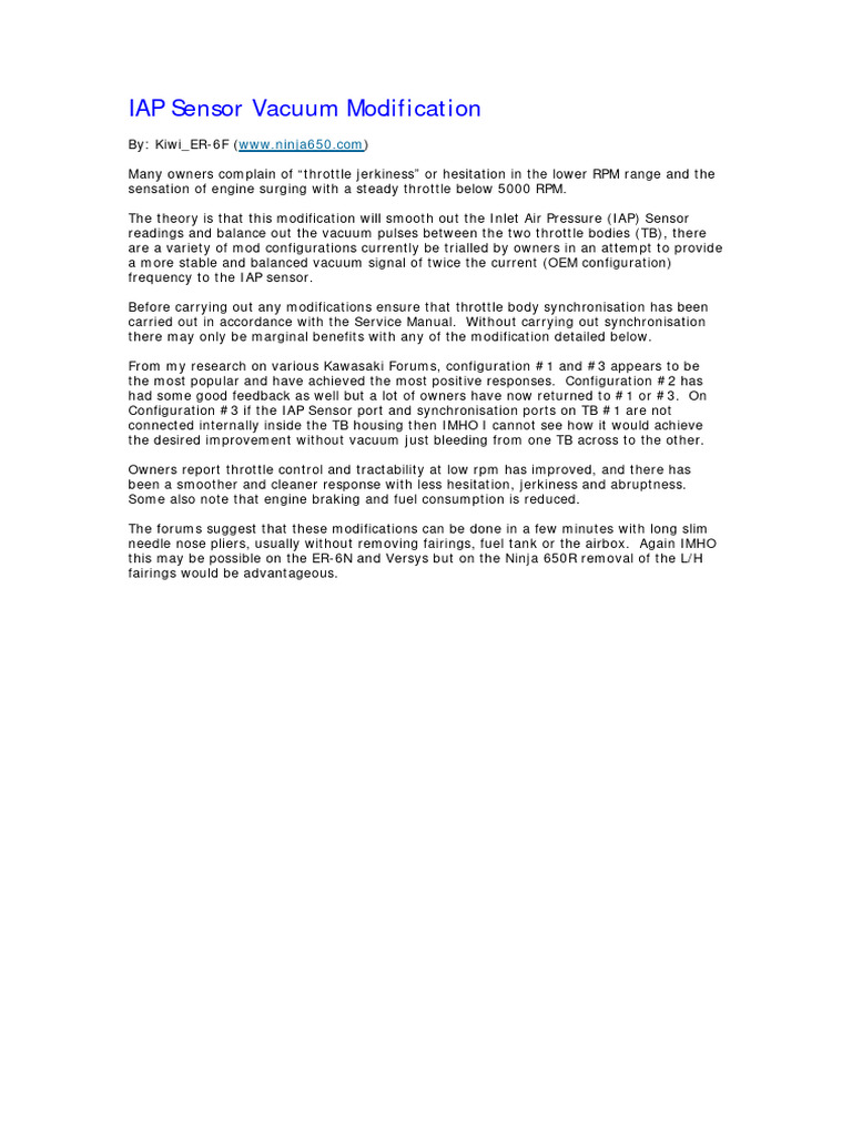 IAP_Vacuum_Hose_Mod | PDF | Throttle | Engine Technology