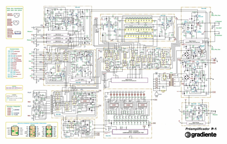 Préamplificador Gradiente P-1 (Esquema Editado) | PDF