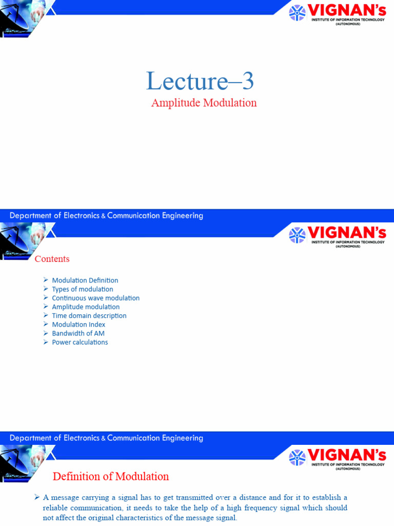 Lecture 3 | Download Free PDF | Modulation | Waves