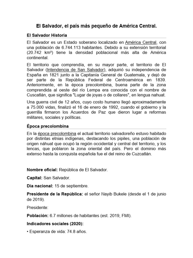 Tarea Joel Alessandro | Descargar gratis PDF | El Salvador | Centroamérica