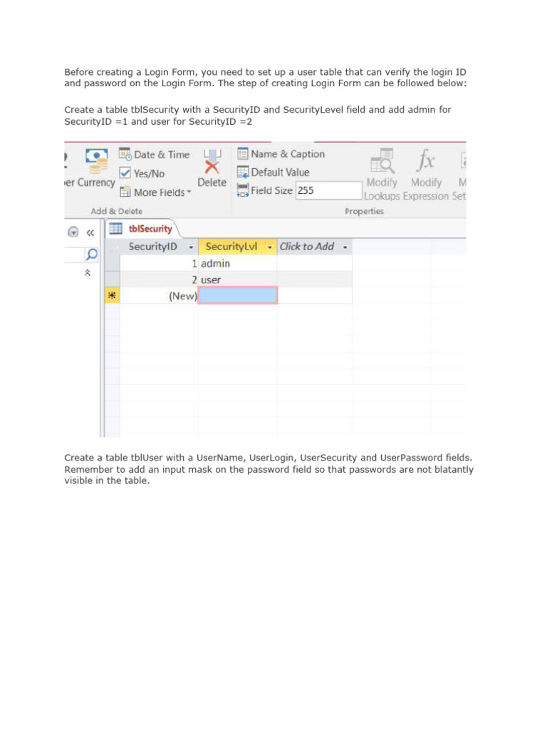 Create Login | PDF | Share Point | User (Computing)