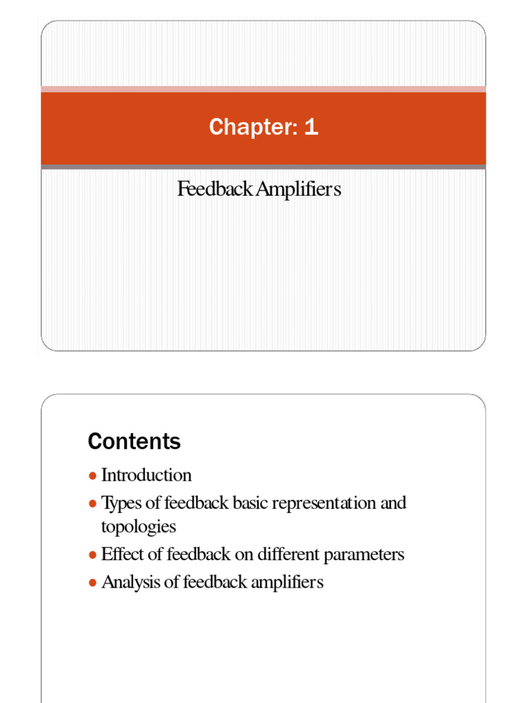Chapter 1_Lec | PDF | Amplifier | Feedback