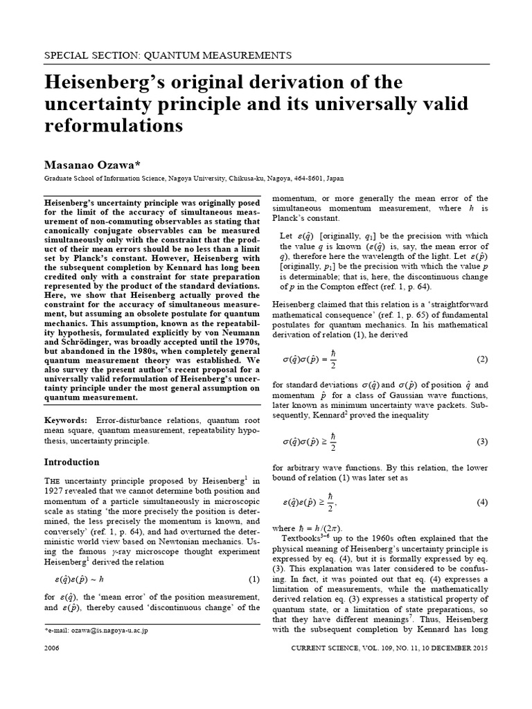 Deriving Uncertainity Principle | PDF | Uncertainty Principle | Quantum Mechanics