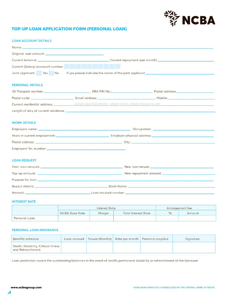 Top Up Loan Application Form - Jan 2020 Revised | PDF