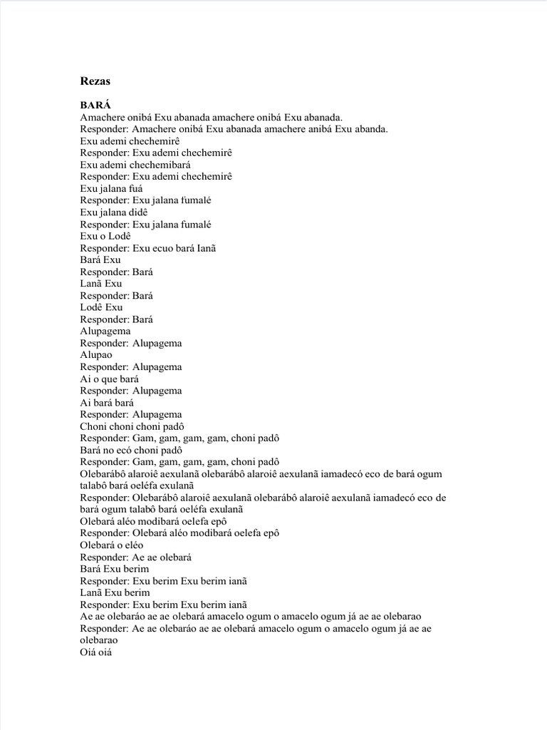 Rezas Batuque | PDF