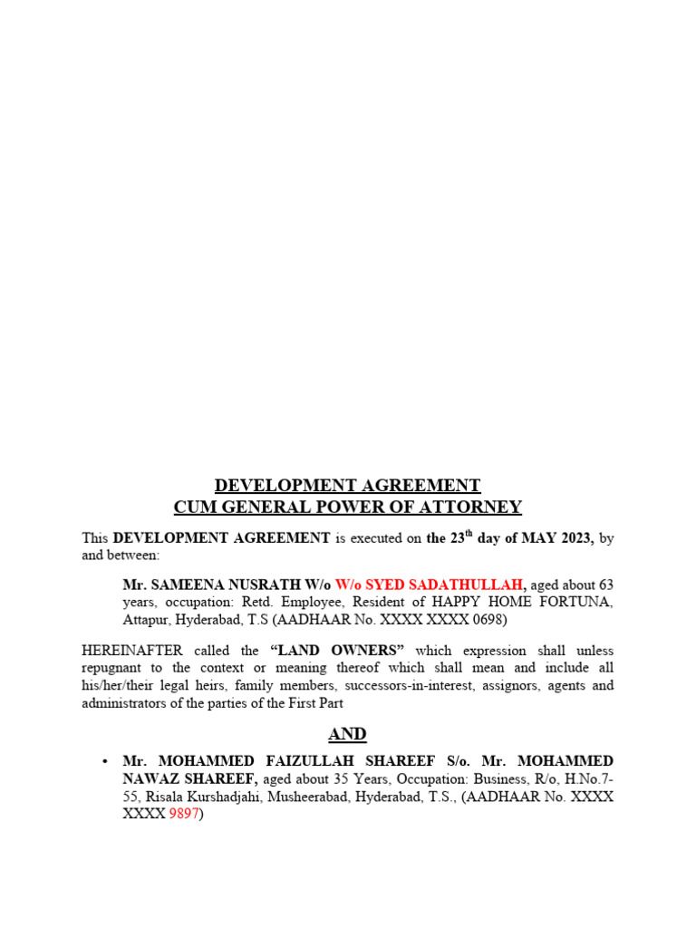 DEVELOPMENT AGREEMENT | PDF | Sink | Property