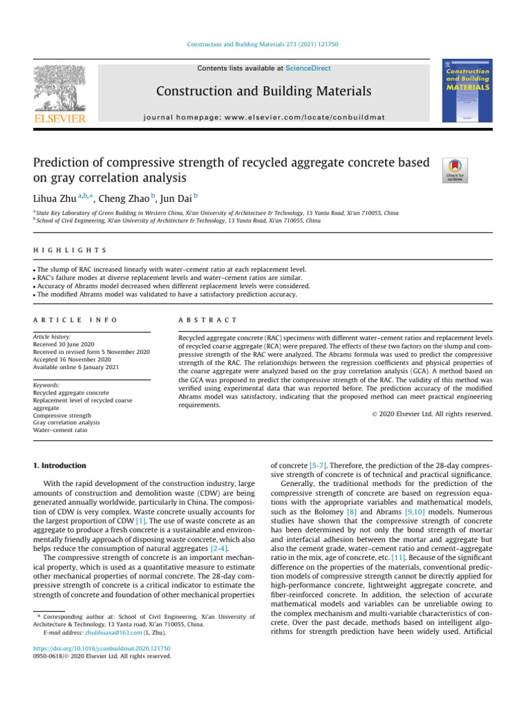 Recycled Concrete Strength Prediction | PDF | Concrete | Construction Aggregate