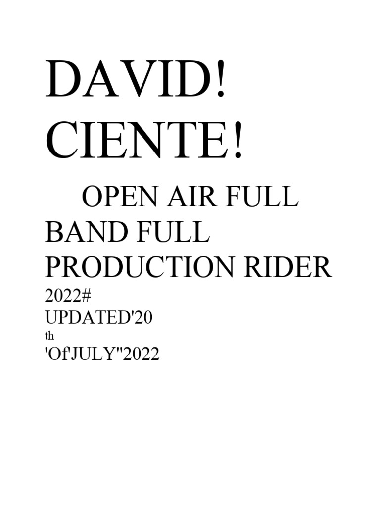 David Outdoor Technical Rider 2024 SFW | PDF | Microphone | Sound ...