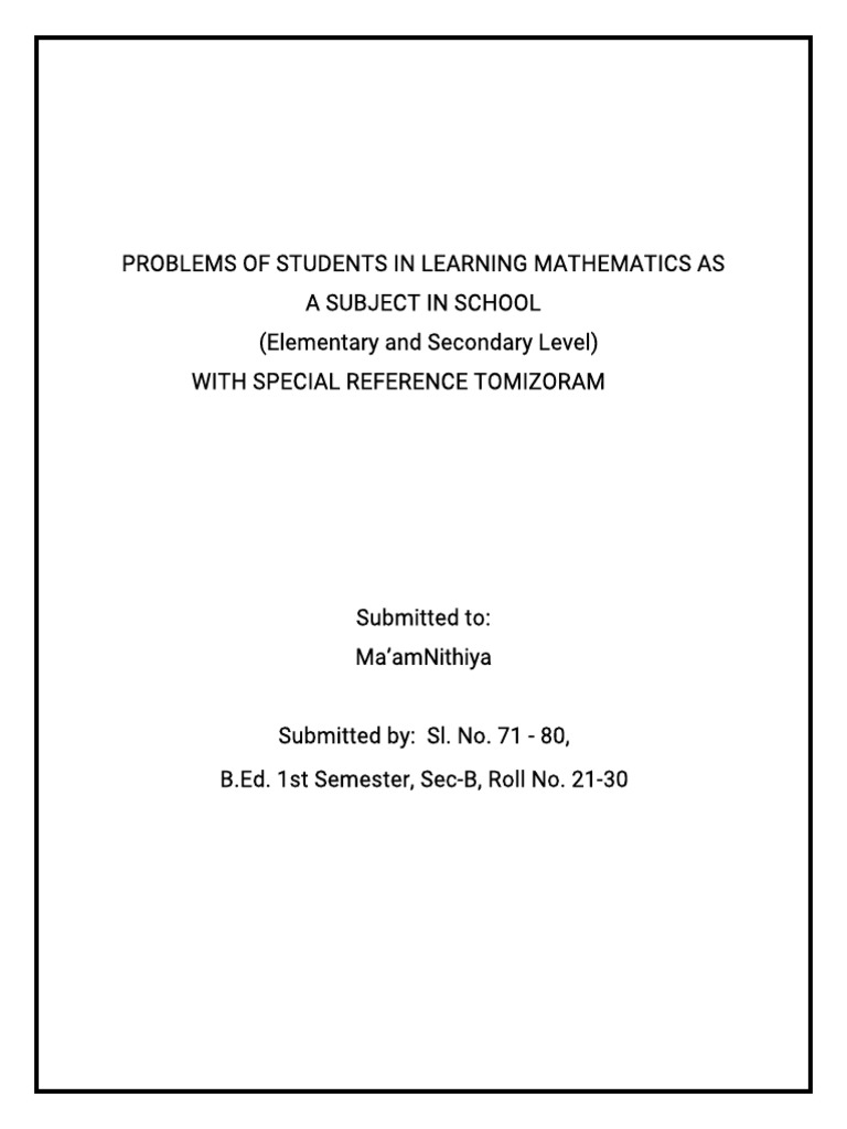 Pdfproblems Of Students In Learning Mathematics PDF