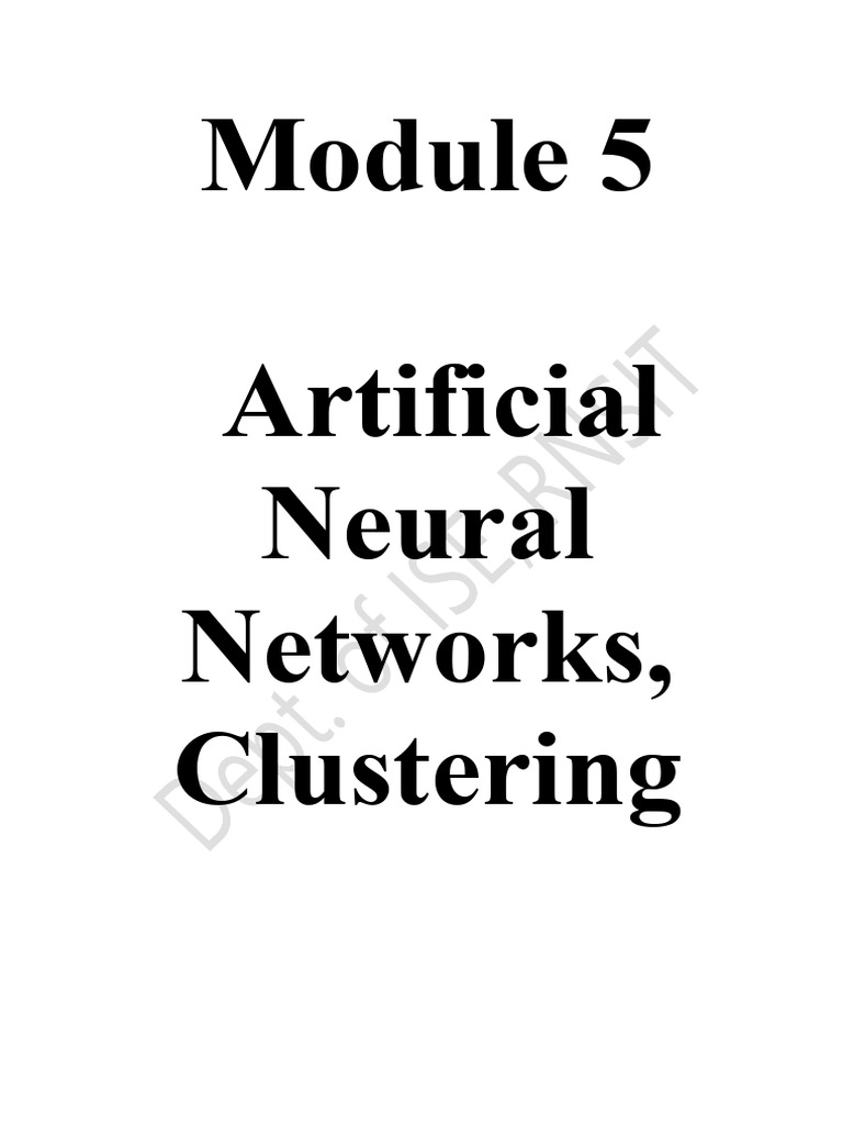 Module 5 Aiml Notes Pdf Cluster Analysis Neuron 
