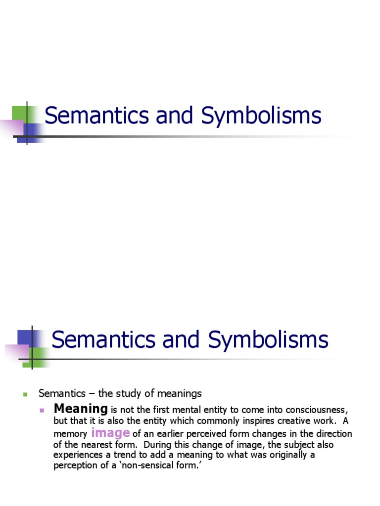 Semantics and Symbol Isms | PDF | Representation (Arts) | Semantics