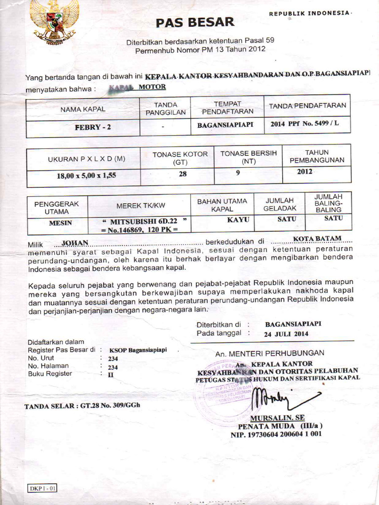 Pas Besar KM Febry 2 | PDF