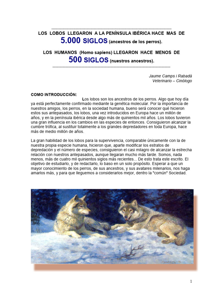 Lobos y Humanos en la Península Ibérica | PDF | del perro | Zoología