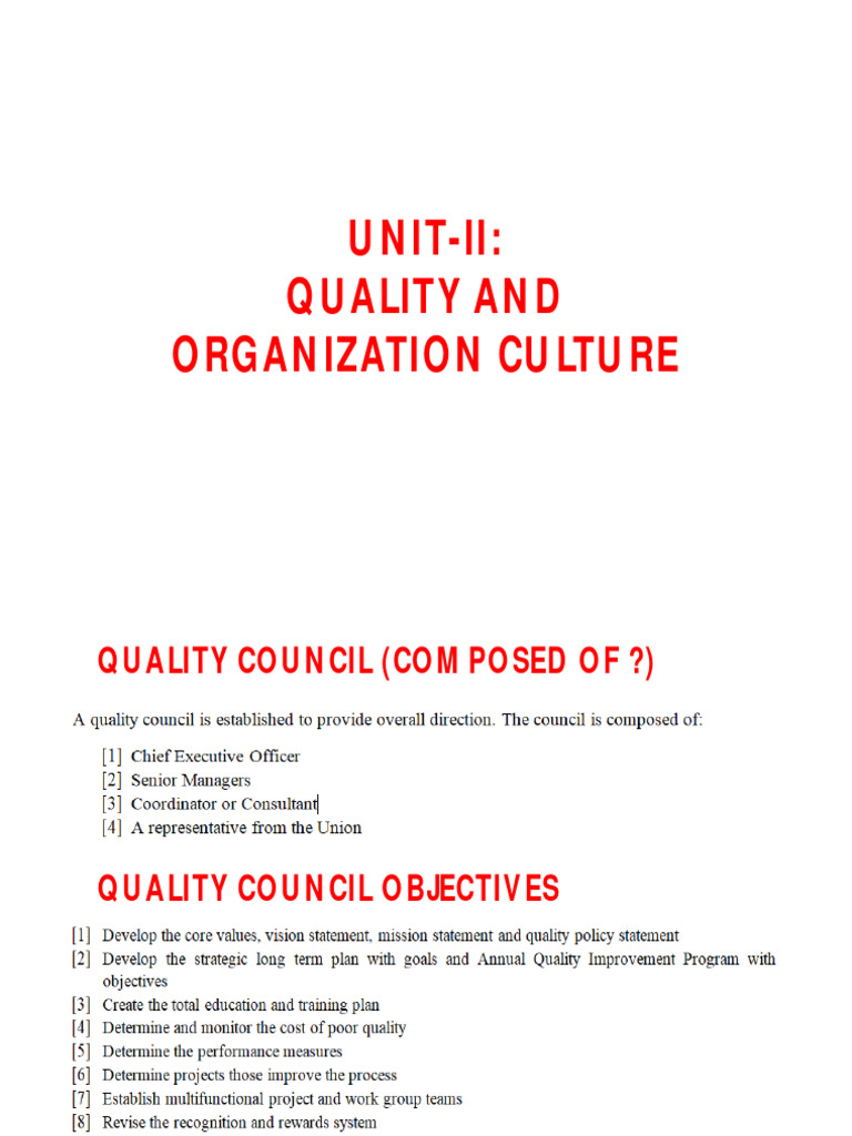 Quality Culture and Council Strategies | PDF | Quality Management ...