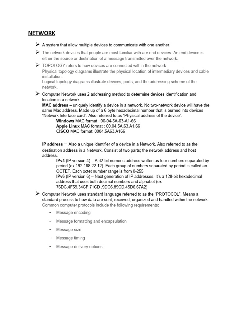 Networking Lecture Summary 1 | PDF | Computer Network | Digital ...