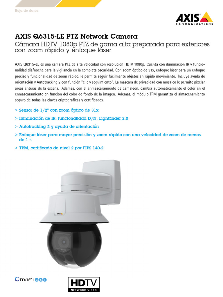 CAMARA datasheet-axis-q6315-le-ptz-network-camera-es-ES-434583 | PDF | Red de área amplia | Internet