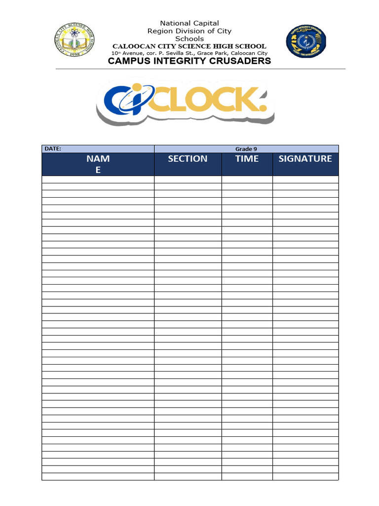CI CLOCK FORMS Autosaved | PDF