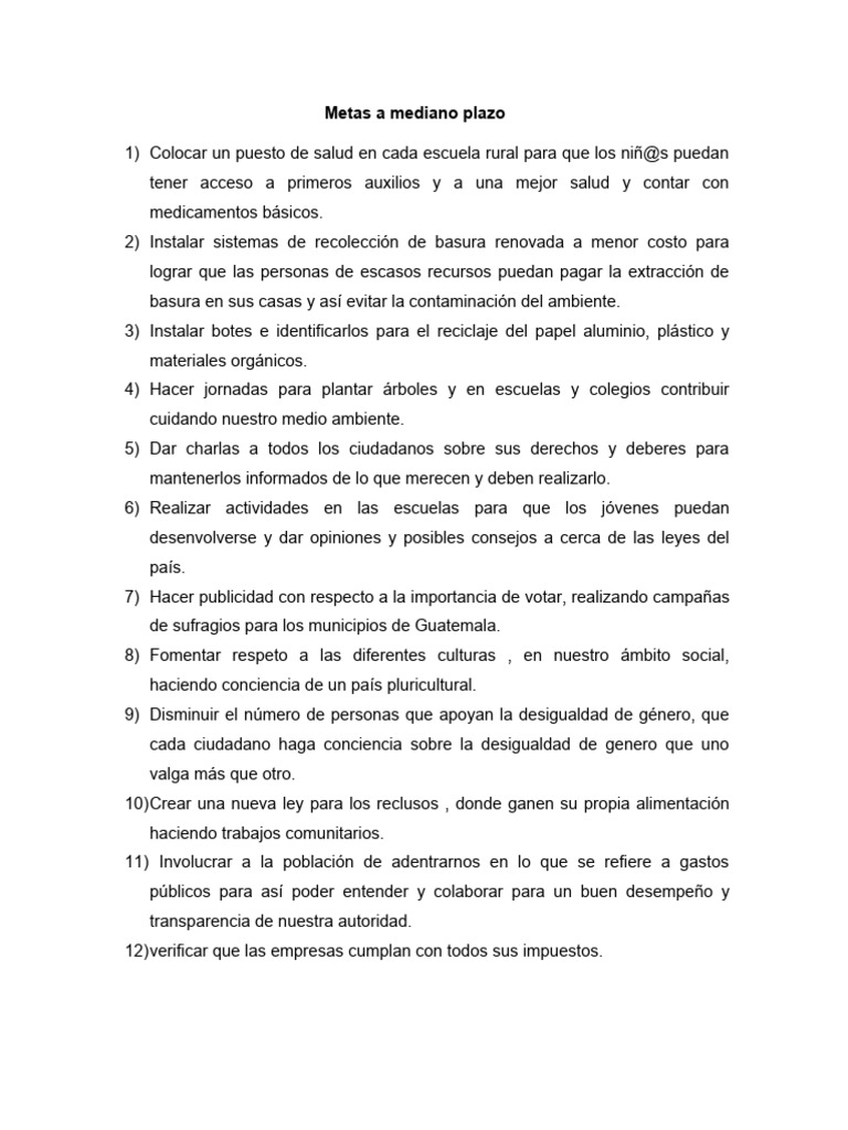 Metas Proyecto Nacion | PDF | Guatemala | Business